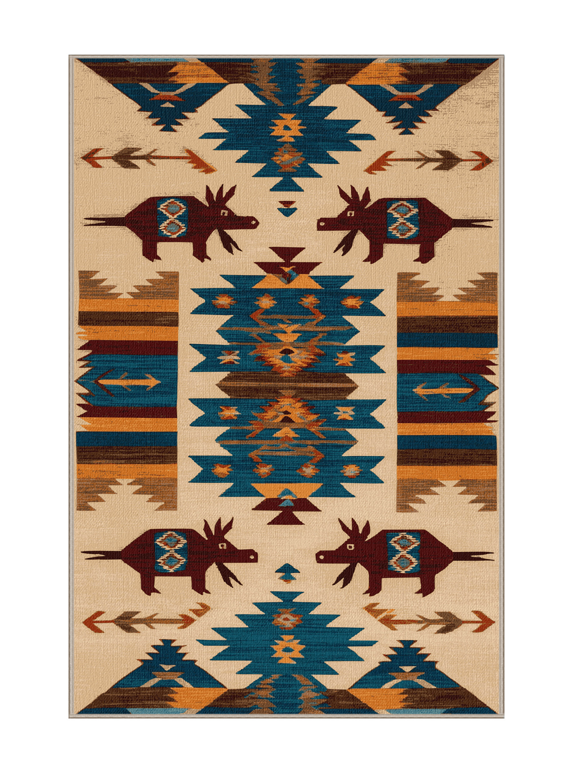 Dakota Fields Washable Armadillo Southwestern Area Rug | Wayfair