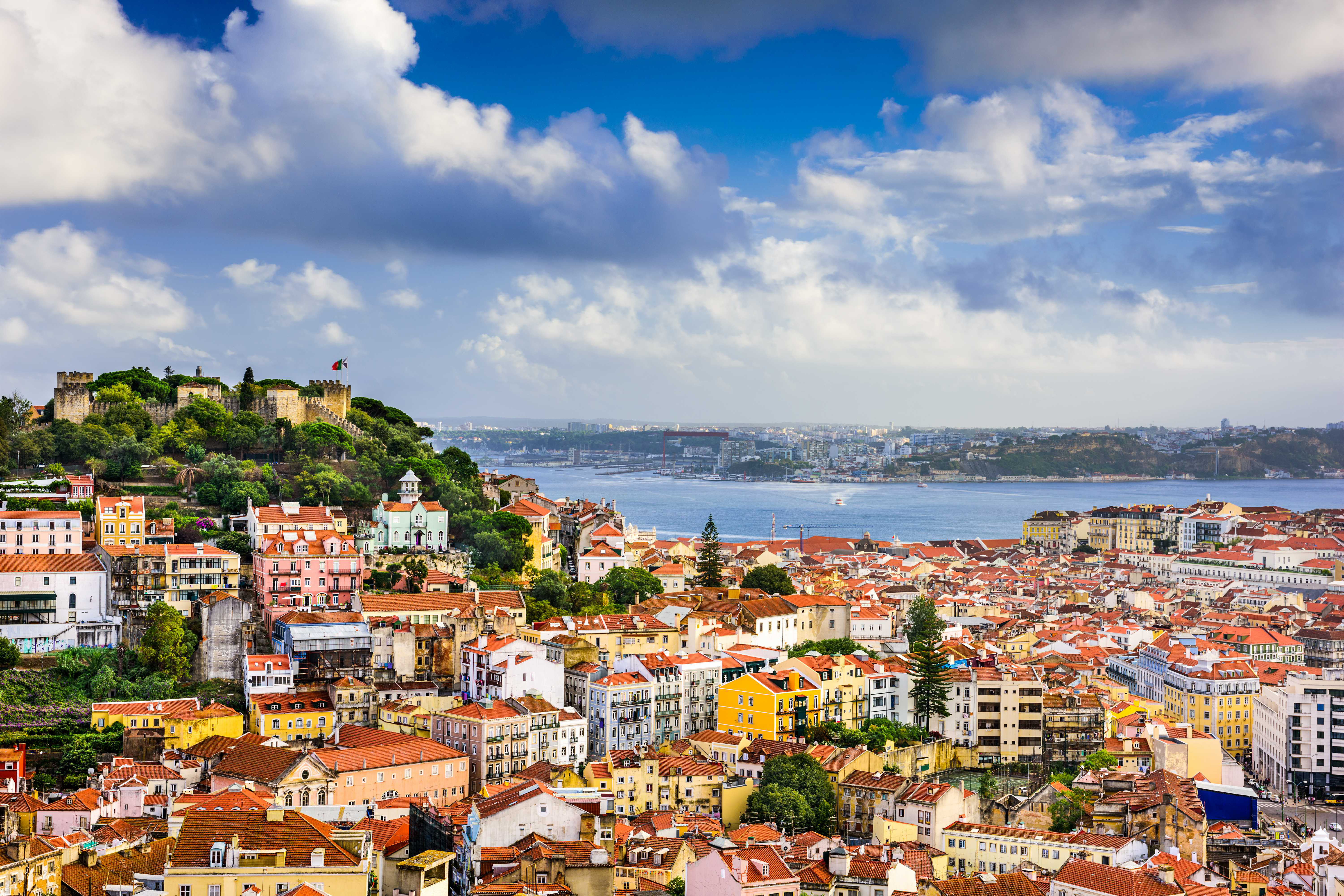 Ebern Designs Lisbon Skyline - Wrapped Canvas Photograph | Wayfair