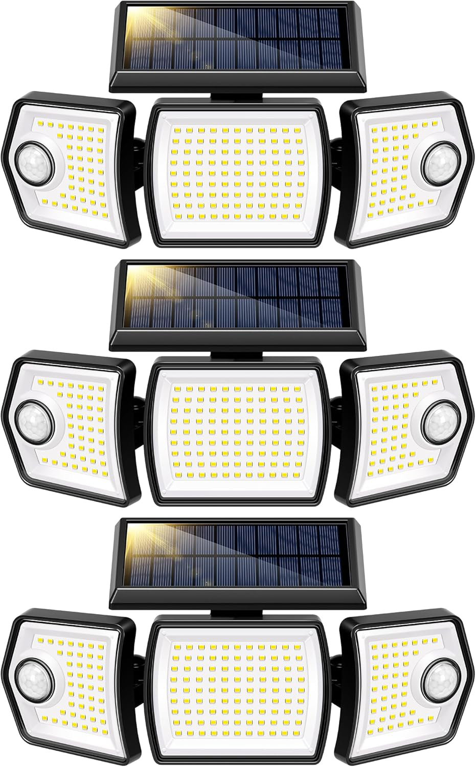 VIVOHOME 2500LM, IP65 Waterproof, Linkable Solar Flood Light with 3 ...