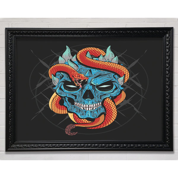 Ophelia & Co. Snake Wrapped Around A Skull - Single Picture Frame Print ...