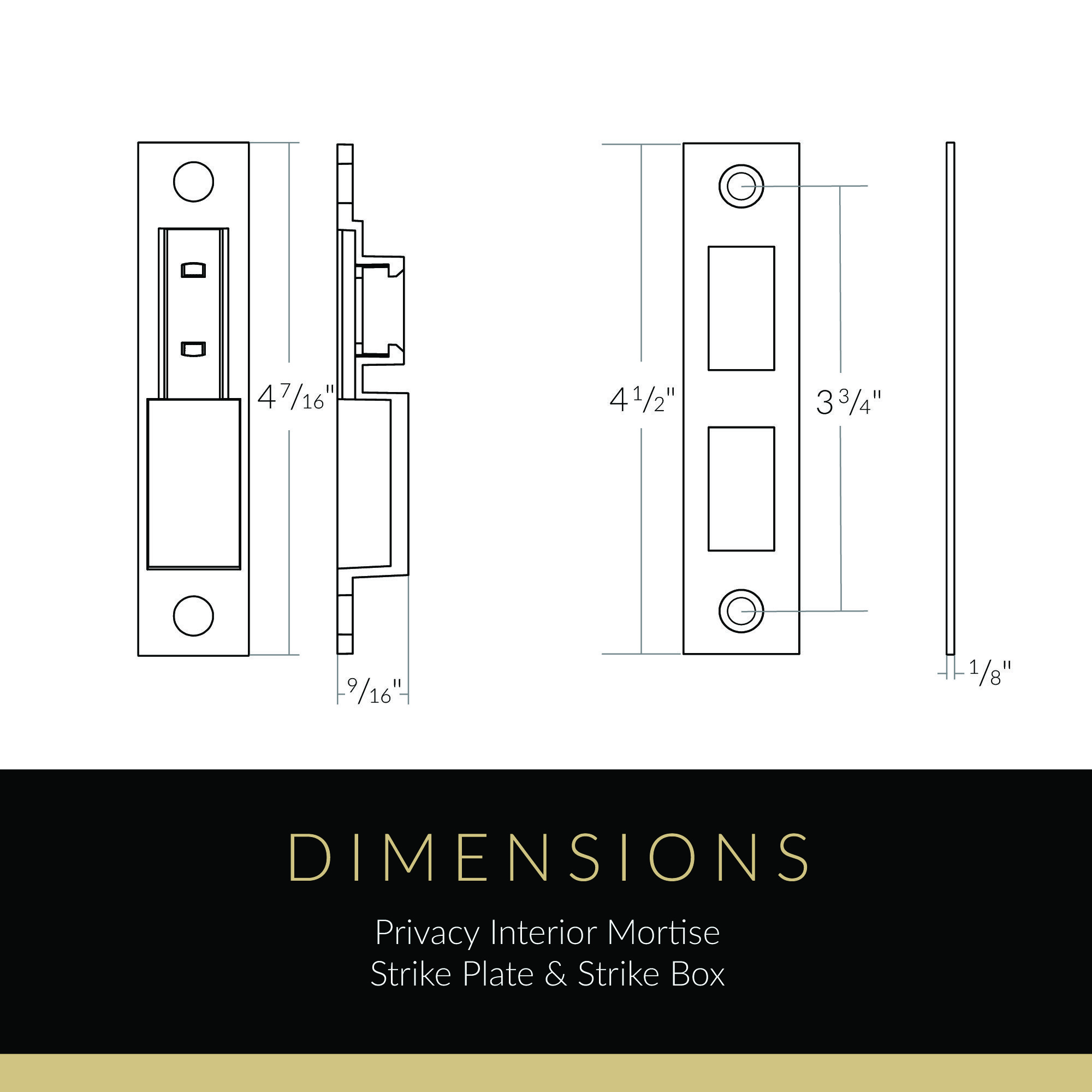 Emtek Privacy Interior Mortise Set w/ Square Rosette & Laurent Knob (LH ...