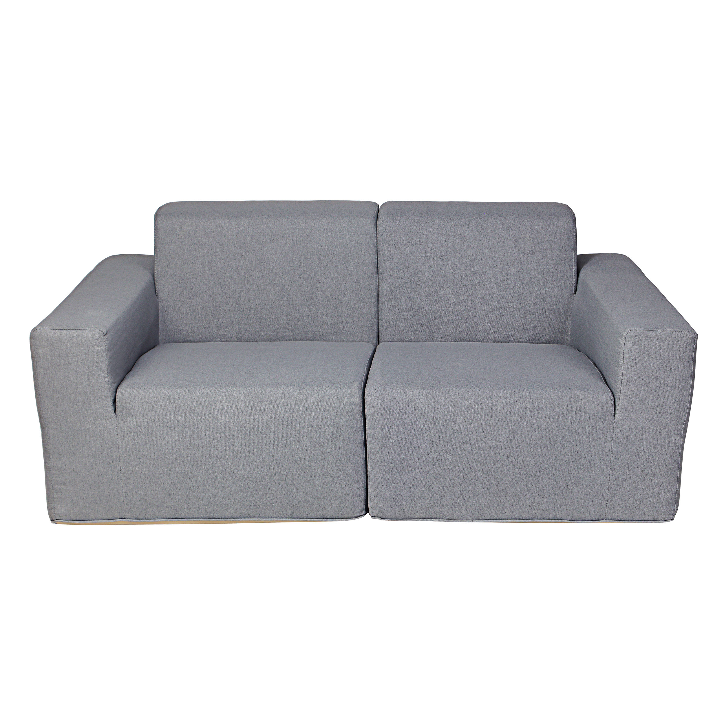 Deko Living 2 Place Seating Gray Outdoor Compression Foam Sofa Set ...
