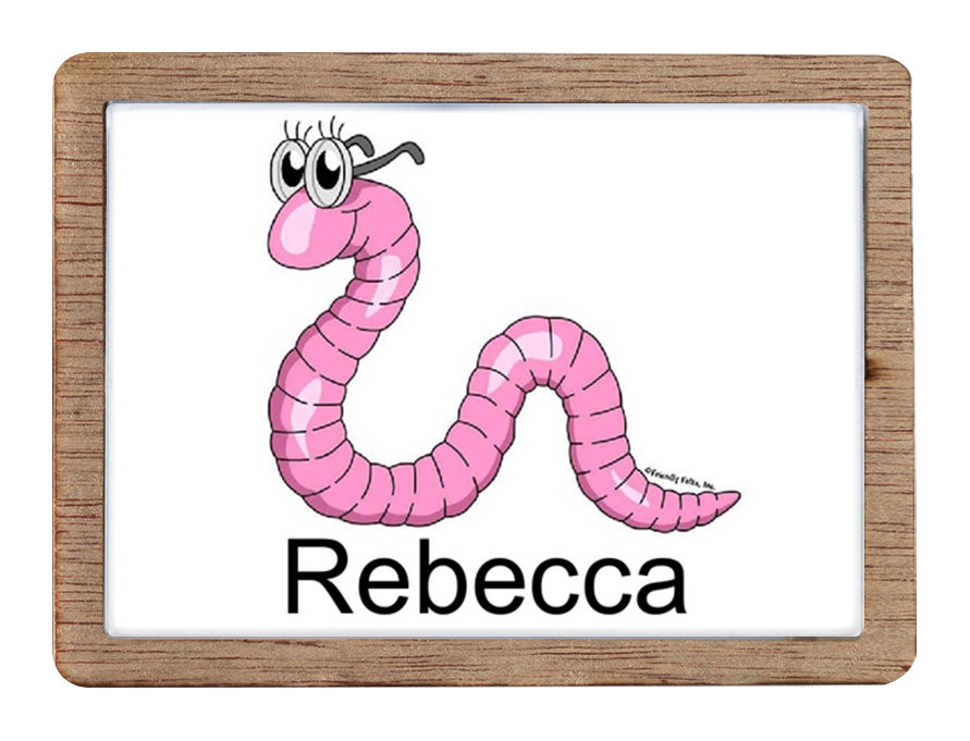 Printed Perfection Personalized Bookworm - Female Wooden Magnet - Great ...