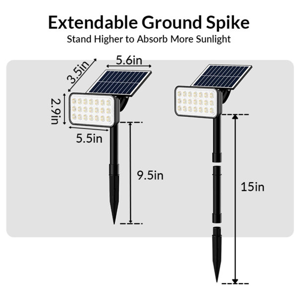 NaBooo Black Low Voltage Solar Powered Integrated LED Spotlight(Set of ...