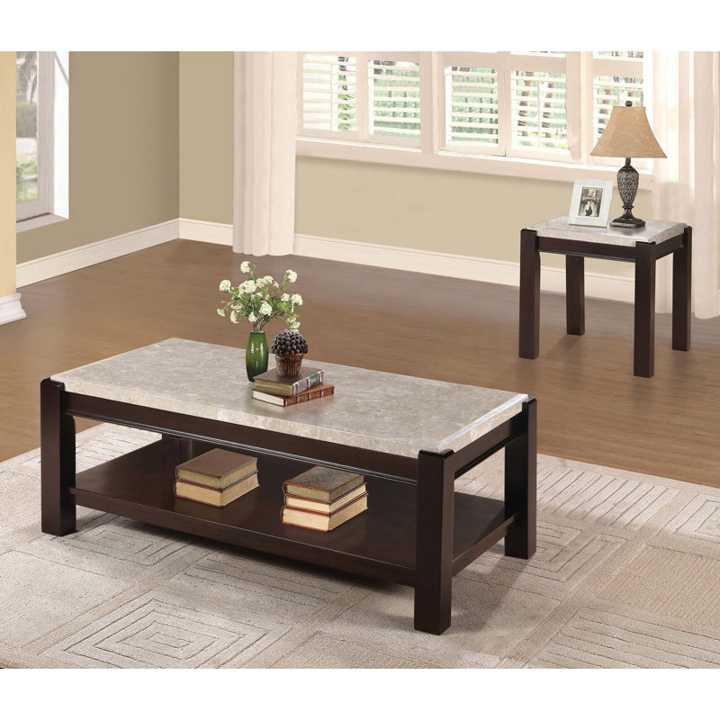 Latitude Run® Genuine Marble Top Cocktail Table | Wayfair