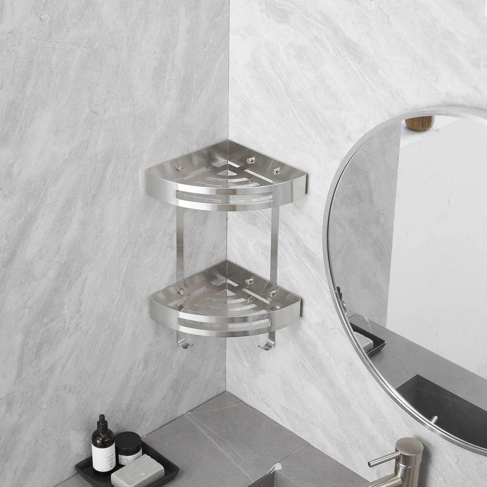 VIBRANTBATH 1 Wall Stainless Steel Shower Caddy | Wayfair