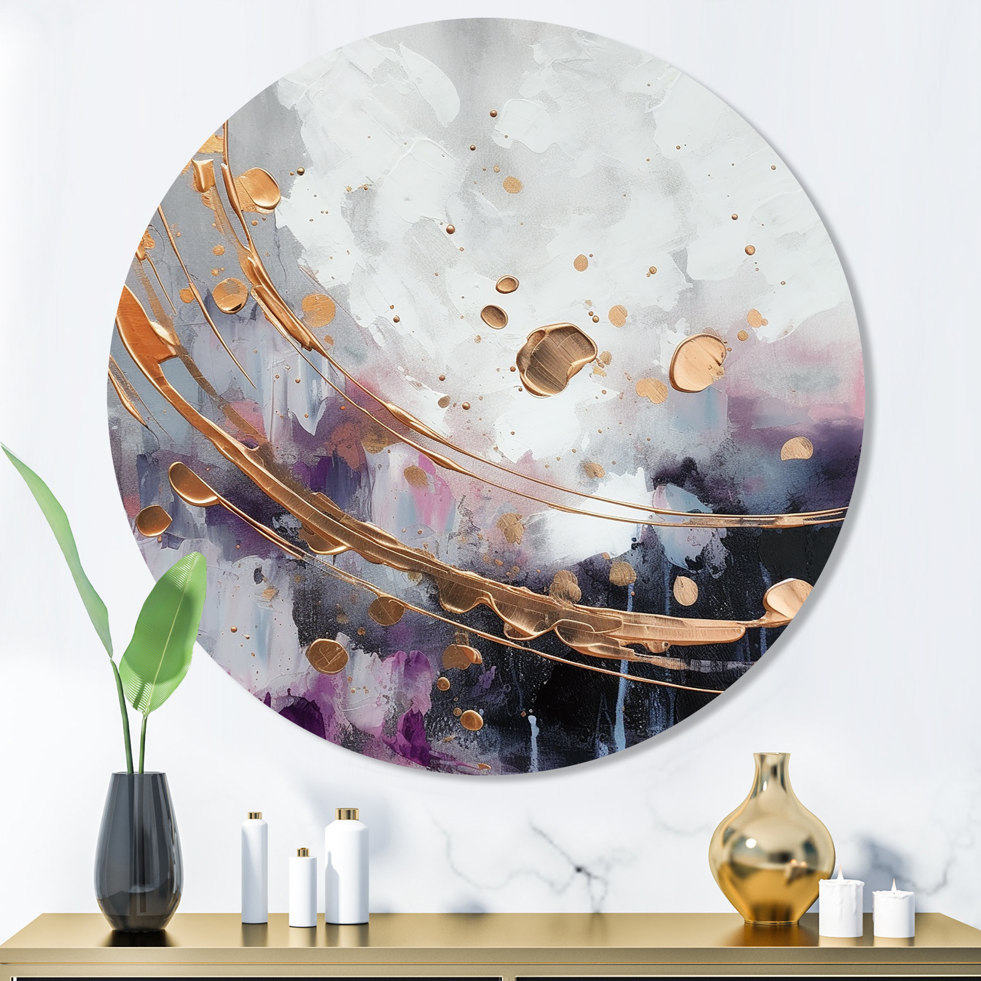 Mercer41 Marcilene Bold Circles And Marble Fusion II - Abstract Marble ...