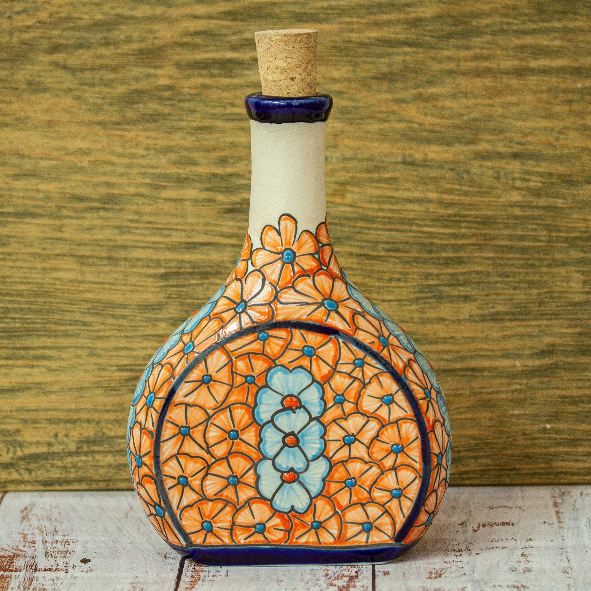 Red Barrel Studio Handmade Floral Spirits Ceramic Decanter | Wayfair