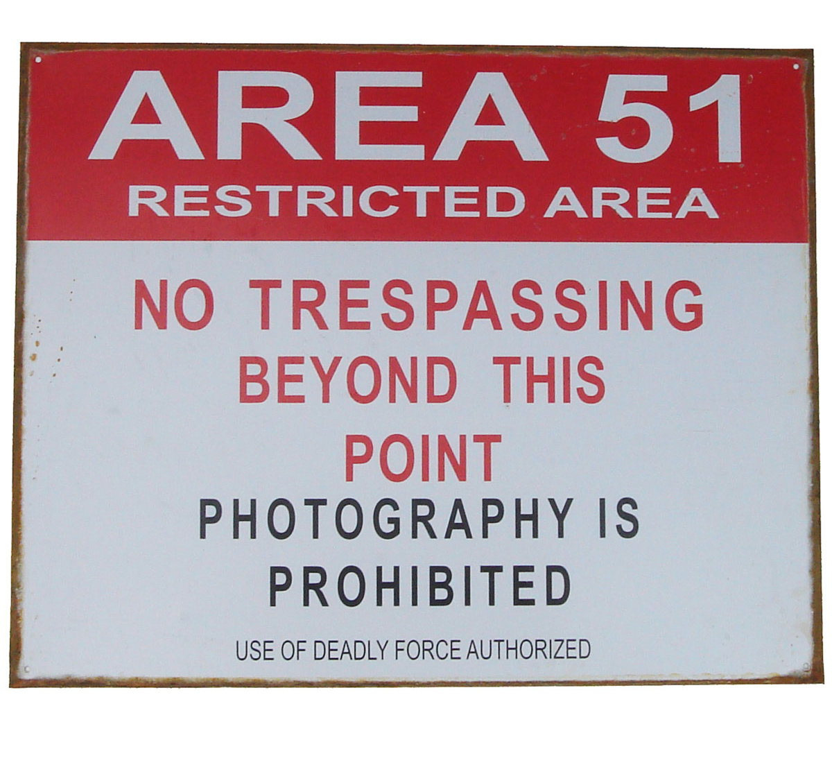 Treasure Gurus No Trespassing Us Area 51 Tin Sign | Wayfair