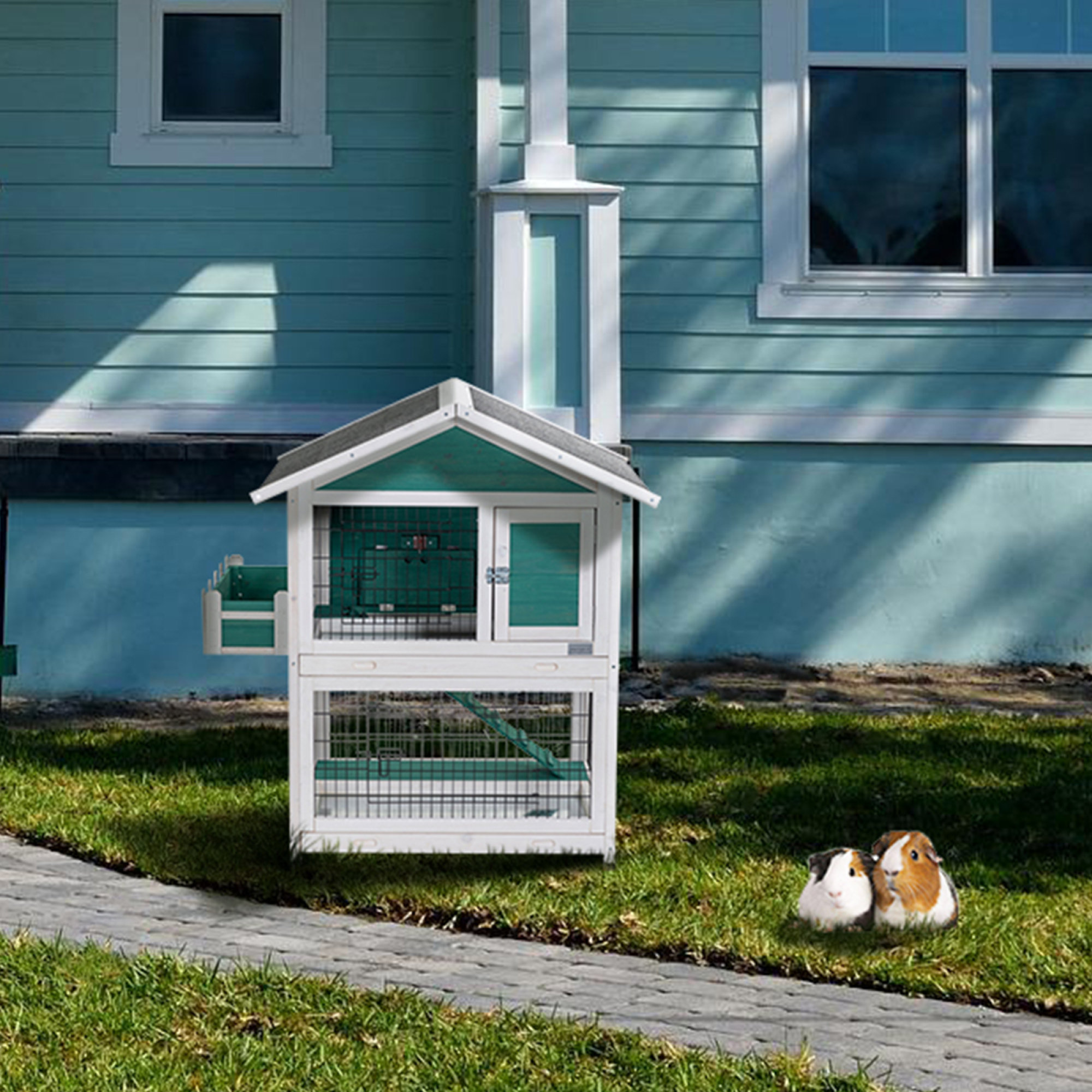 Tucker Murphy Pet™ Wooden Rabbit Hutch For Outdoor Use | Wayfair