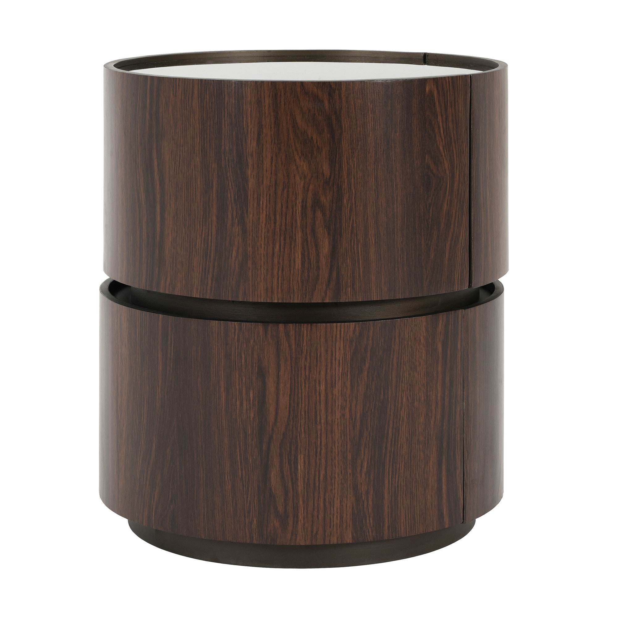 Ebern Designs ?? Elegant Double - Layer Round Side Table, Glossy Middle ...