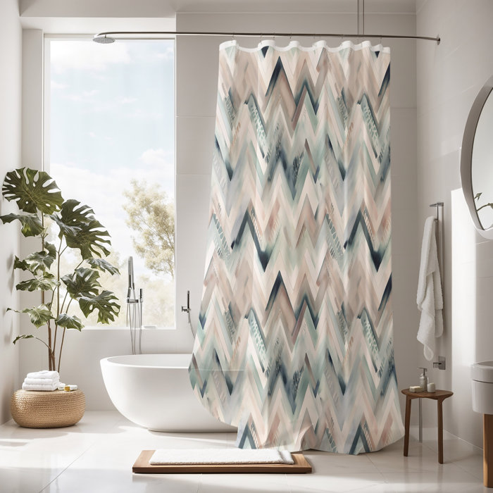 Bless international Cystal Chevron Shower Curtain | Wayfair