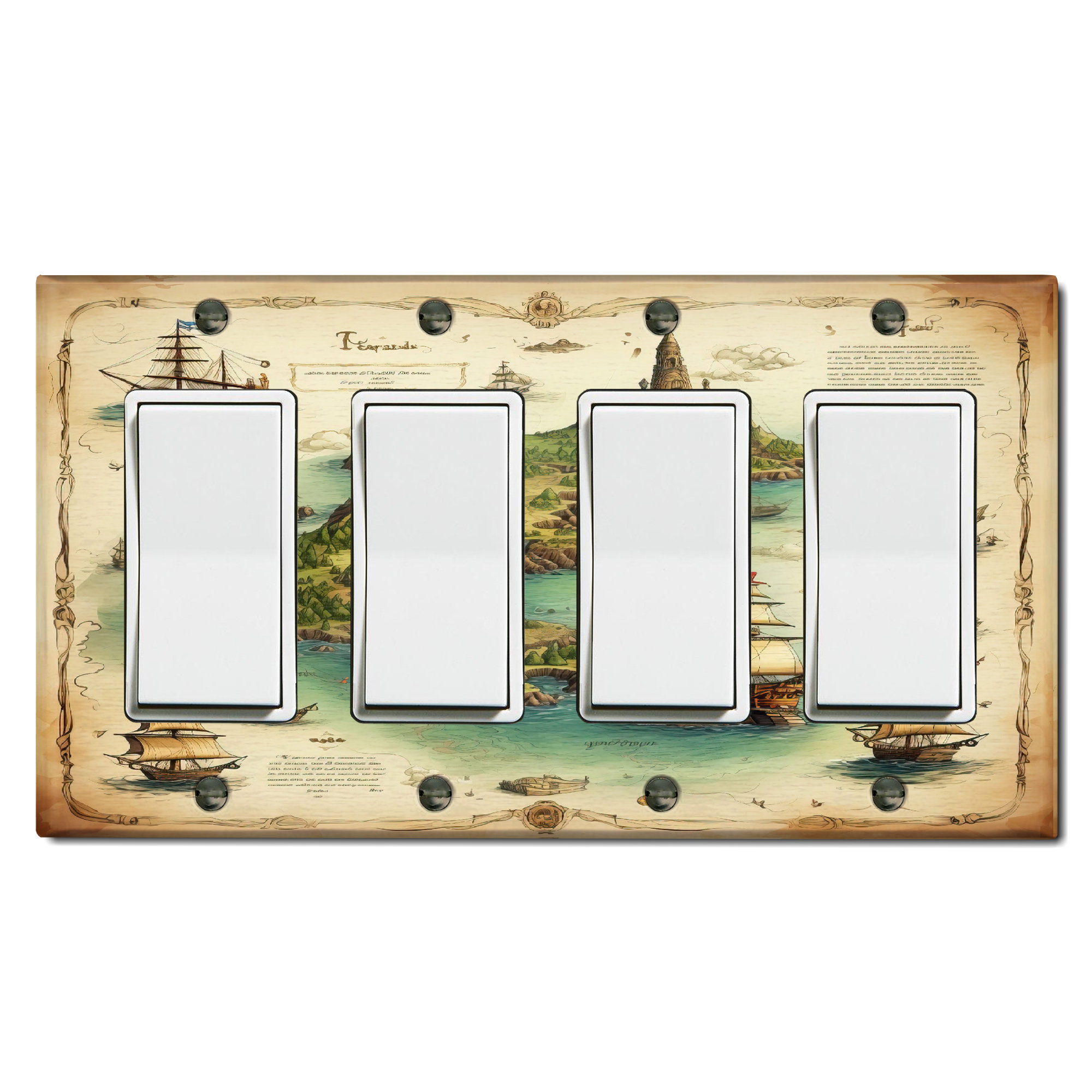 WorldAcc Metal Light Switch Plate Outlet Cover (Ship Travel Castle ...