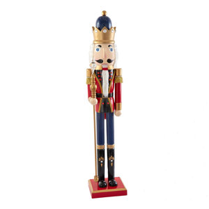 Kurt Adler 36-Inch Wooden Red and Blue King Nutcracker | Wayfair