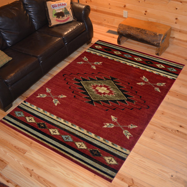 Loon Peak® Perrault Southwestern Red Area Rug & Reviews | Wayfair