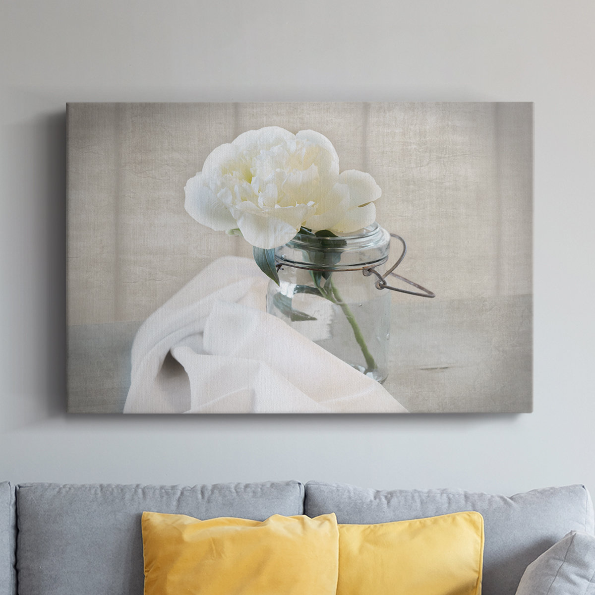 Winston Porter Mason Jar Bloom I -Gallery Wrapped Cavas | Wayfair