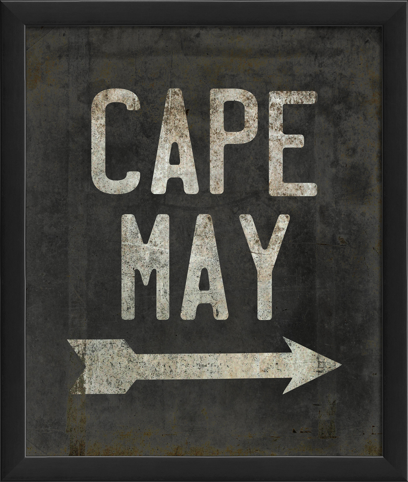 The Artwork Factory Cape May Beach Sign Framed Textual Art | Wayfair