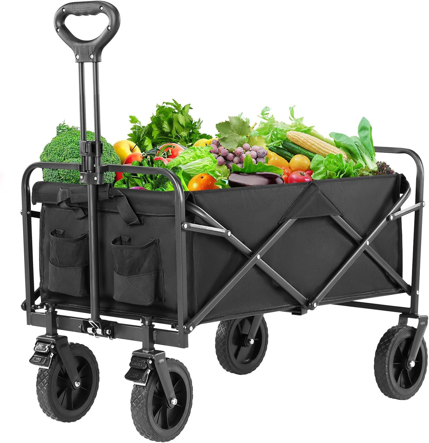 PANDA GENIUS Garden Cart, Portable And Collapsible Shopping Wagon Carts ...