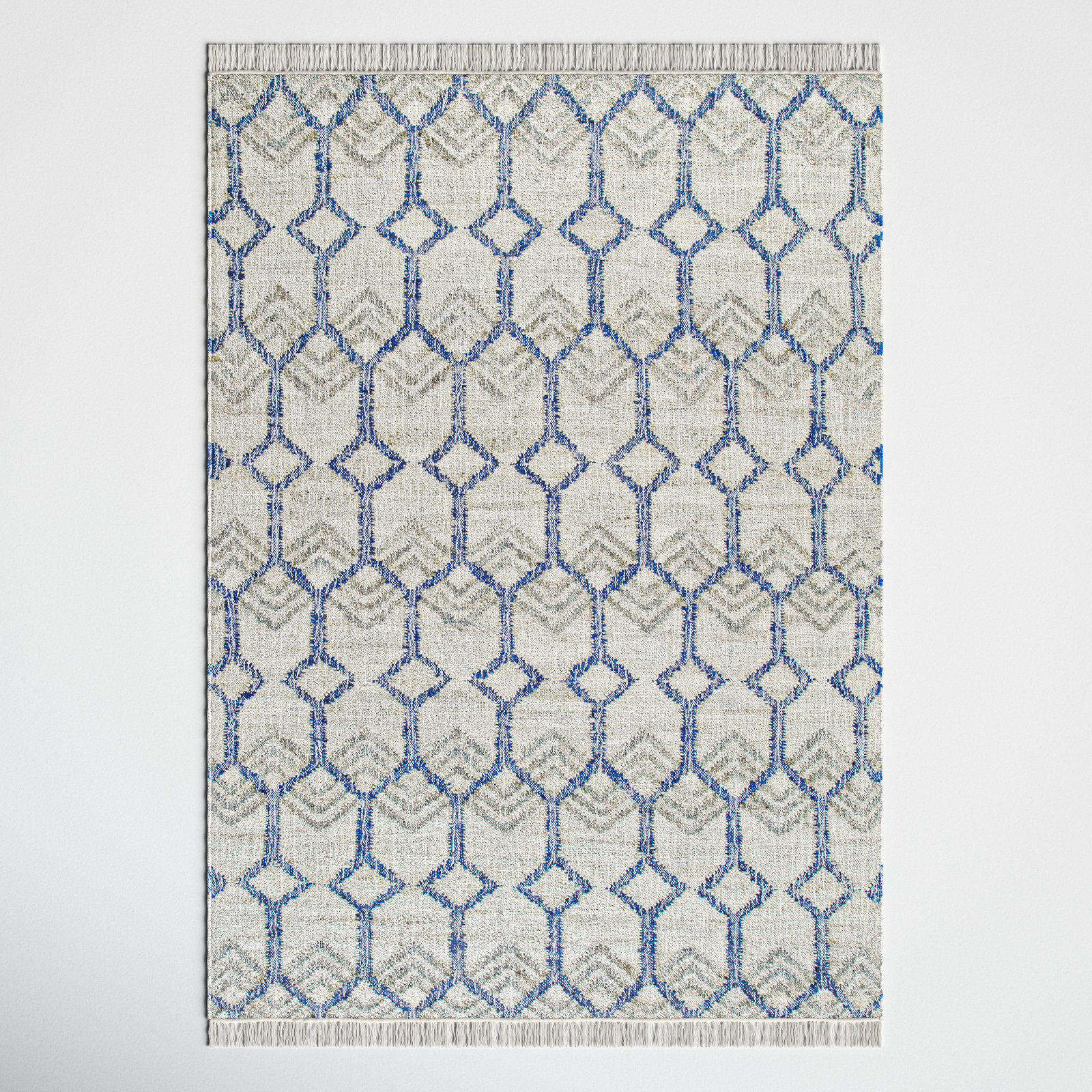 Birch Lane™ Duran Geometric Hand-Woven Flatweave Jute / Sisal Gray Area ...
