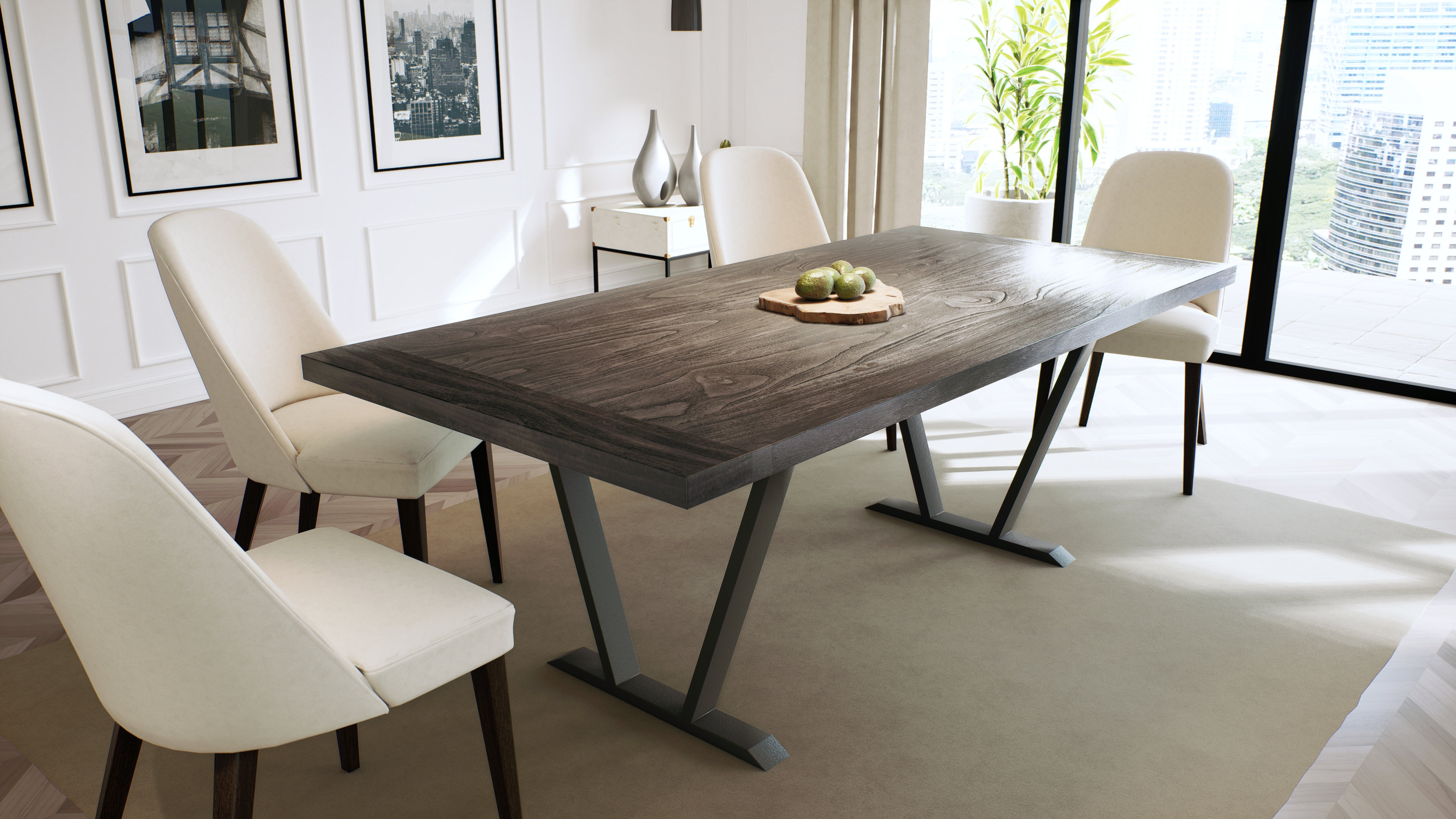 17 Stories Solid Oak Dining Table In Sand Blasted Sunbleached Finish ...
