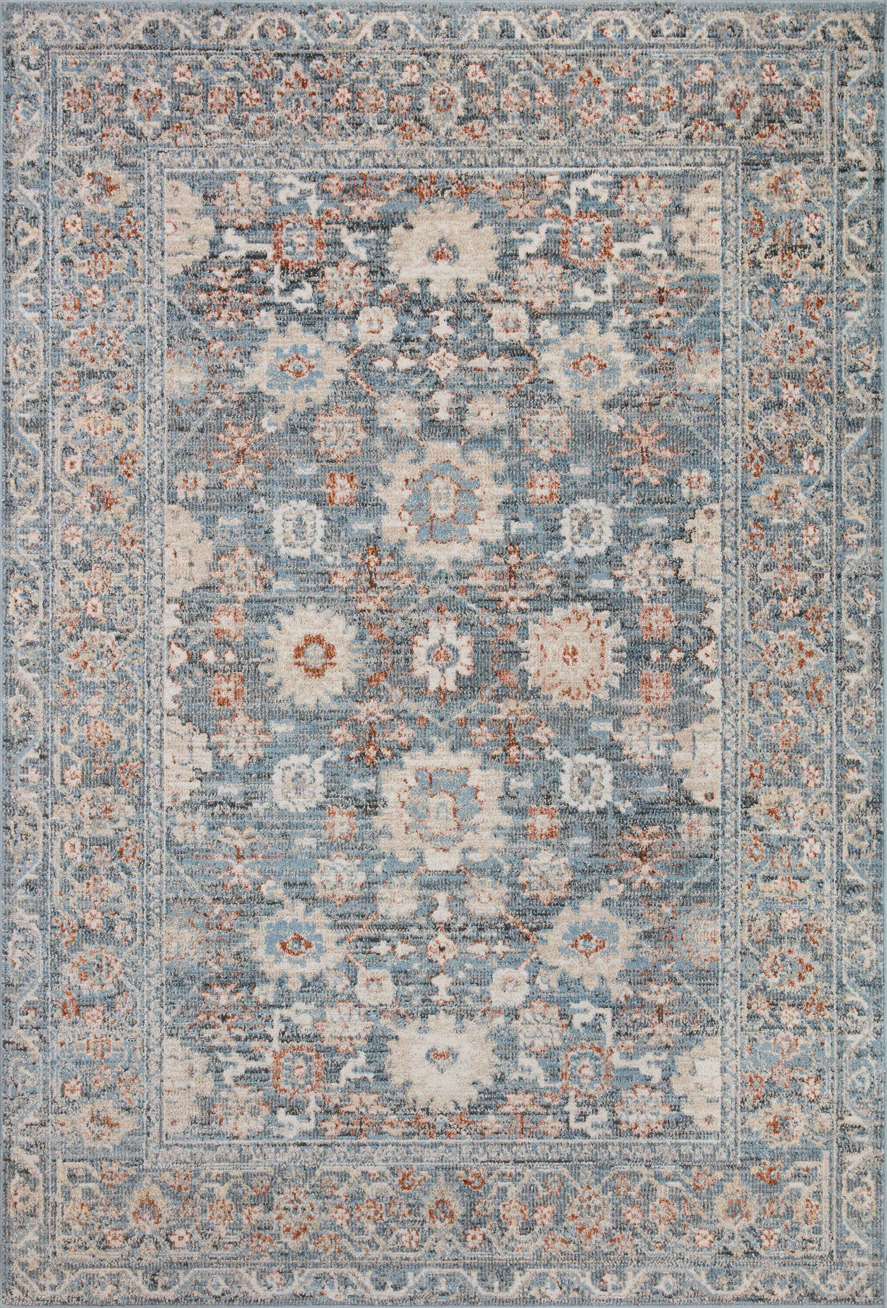 Canora Grey Lucile Loloi II Odette Sky / Rust Area Rug & Reviews | Wayfair