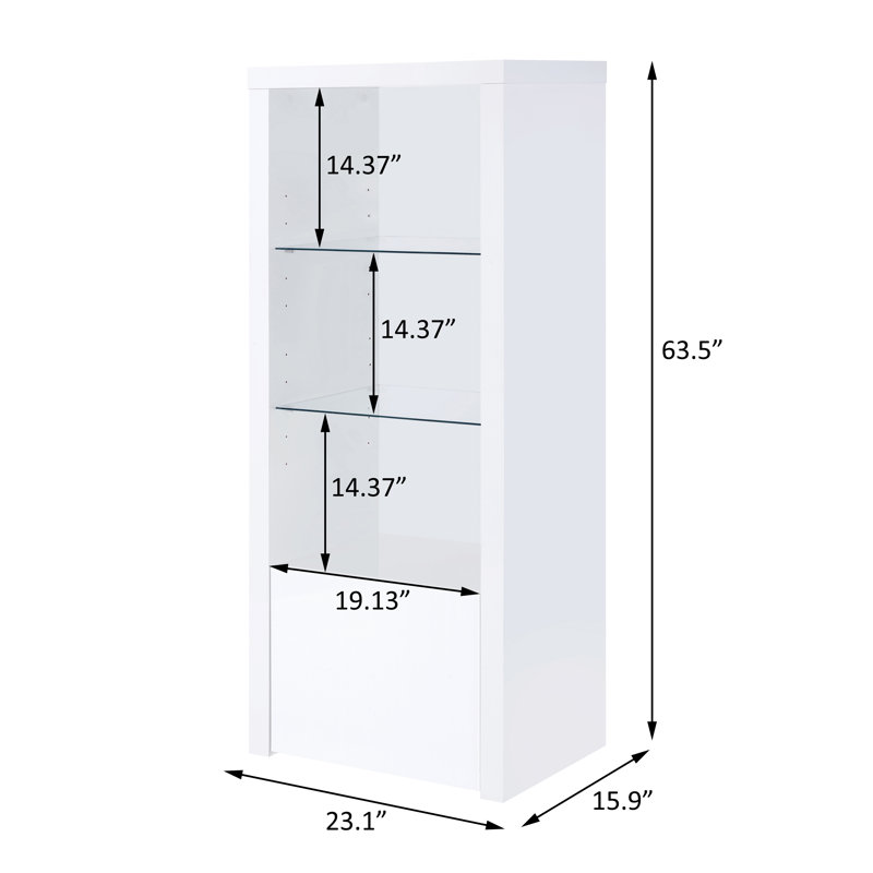 Latitude Run® 3 - Shelf Media Tower with Storage Cabinet in White High ...