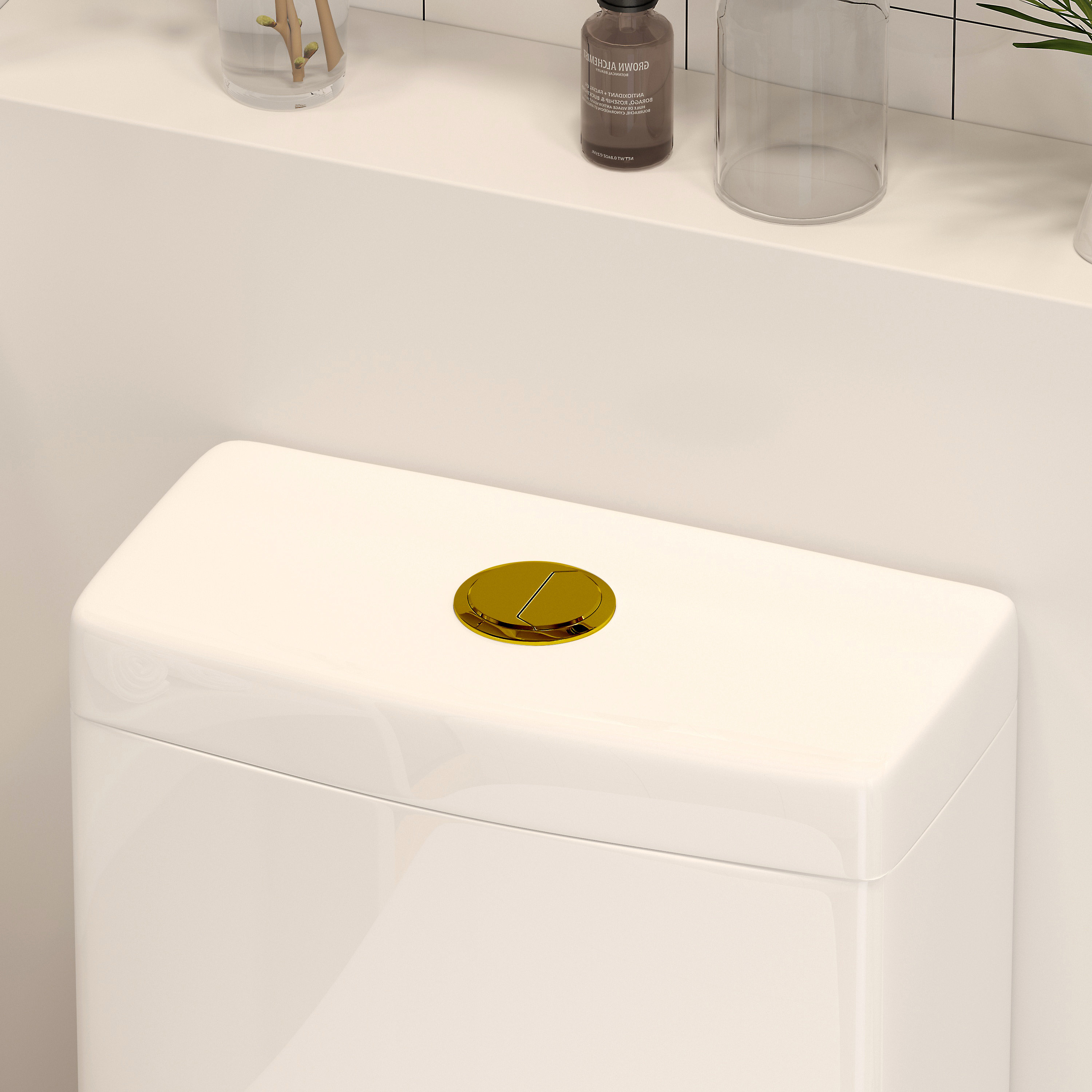 MOHOME Gold Dual Flush Button Handle & Reviews | Wayfair