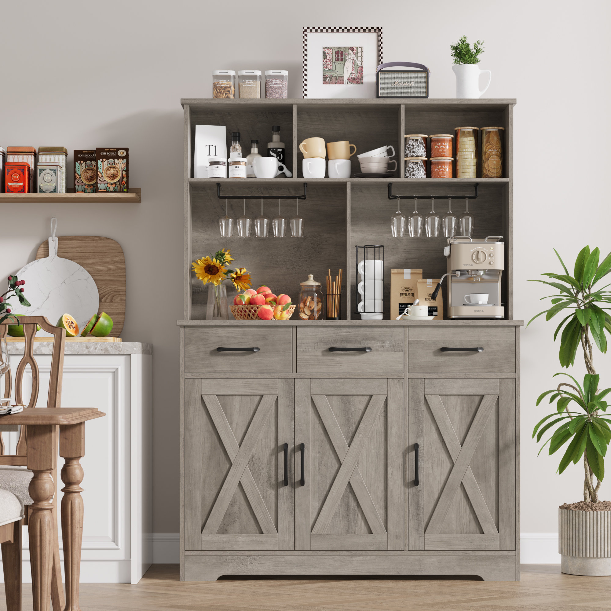 Gracie Oaks 60'' Kitchen Pantry with 3 Drawers & Reviews - Wayfair Canada