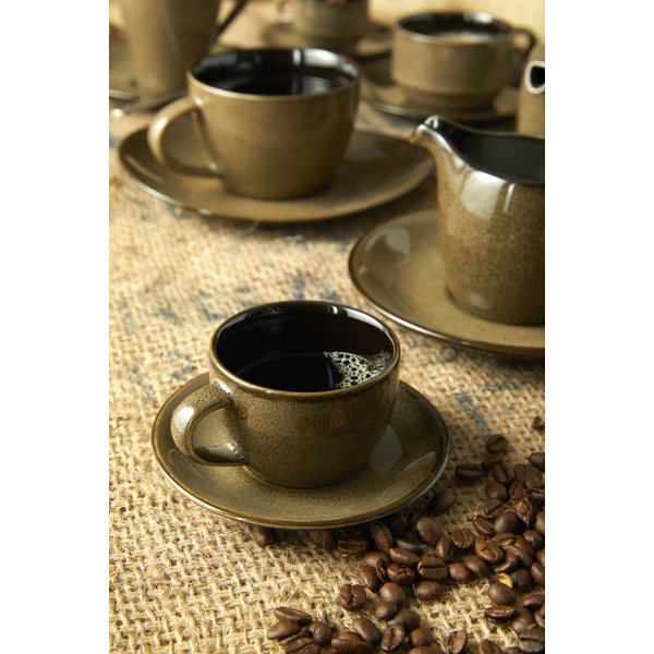 Oneida Rustic Chestnut Stacking Coffee Cups, by Luzerne | Wayfair