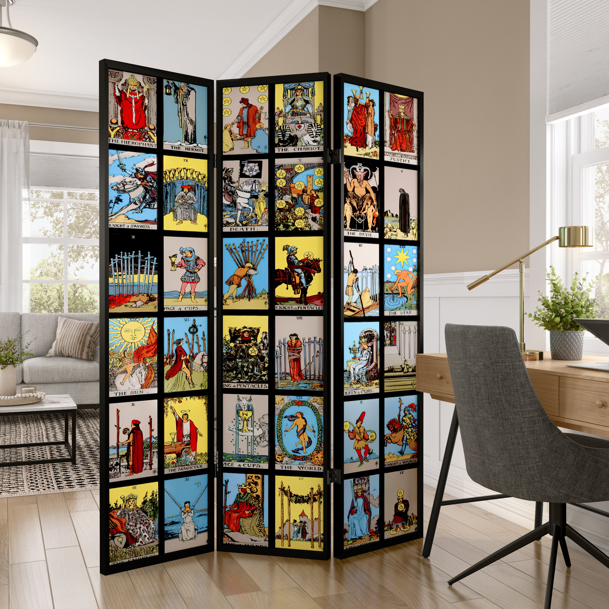 Trinx Mulfo Mystic Tarot Canvas Room Divider & Reviews | Wayfair