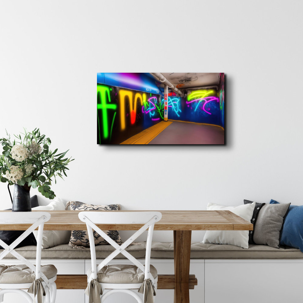 ATX Art Group LLC Subway Neon Graffiti Artgallery Pop Art On Canvas ...