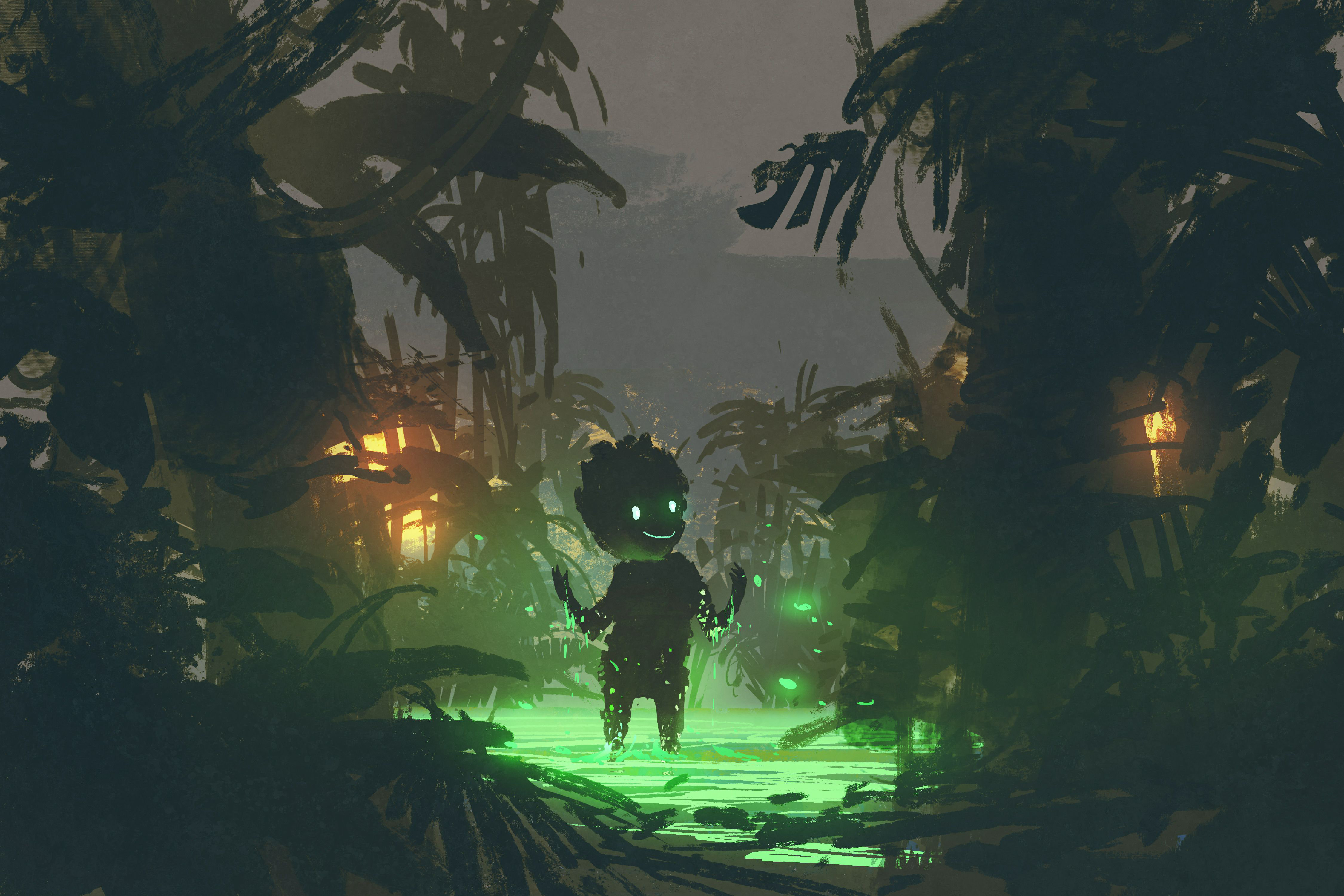 Trinx Magic Swamp in Tropical Forest by Grandfailure - Wrapped Canvas ...