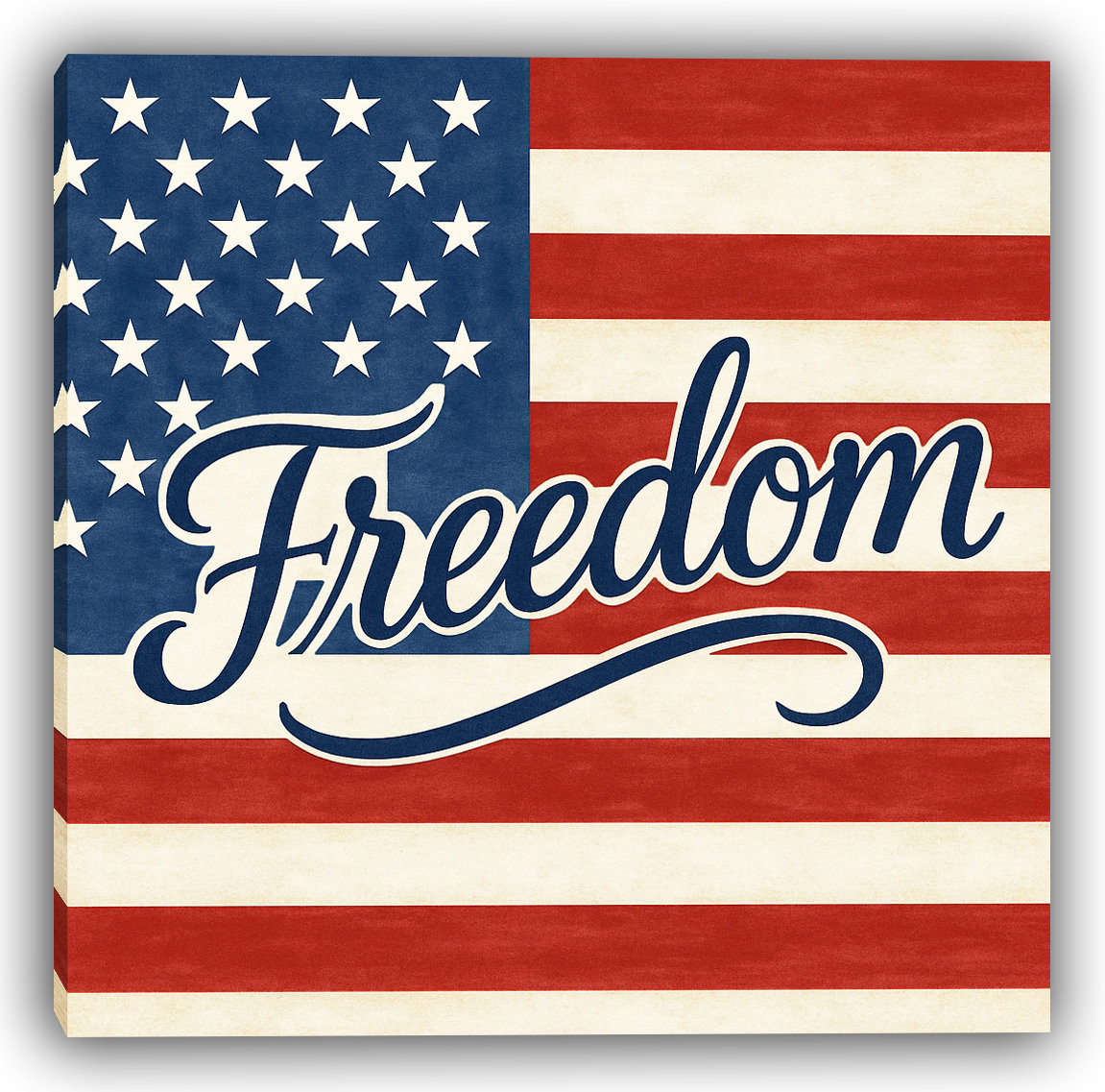 Bayland Collection “Freedom Script on American Flag” Patriotic Wrapped ...