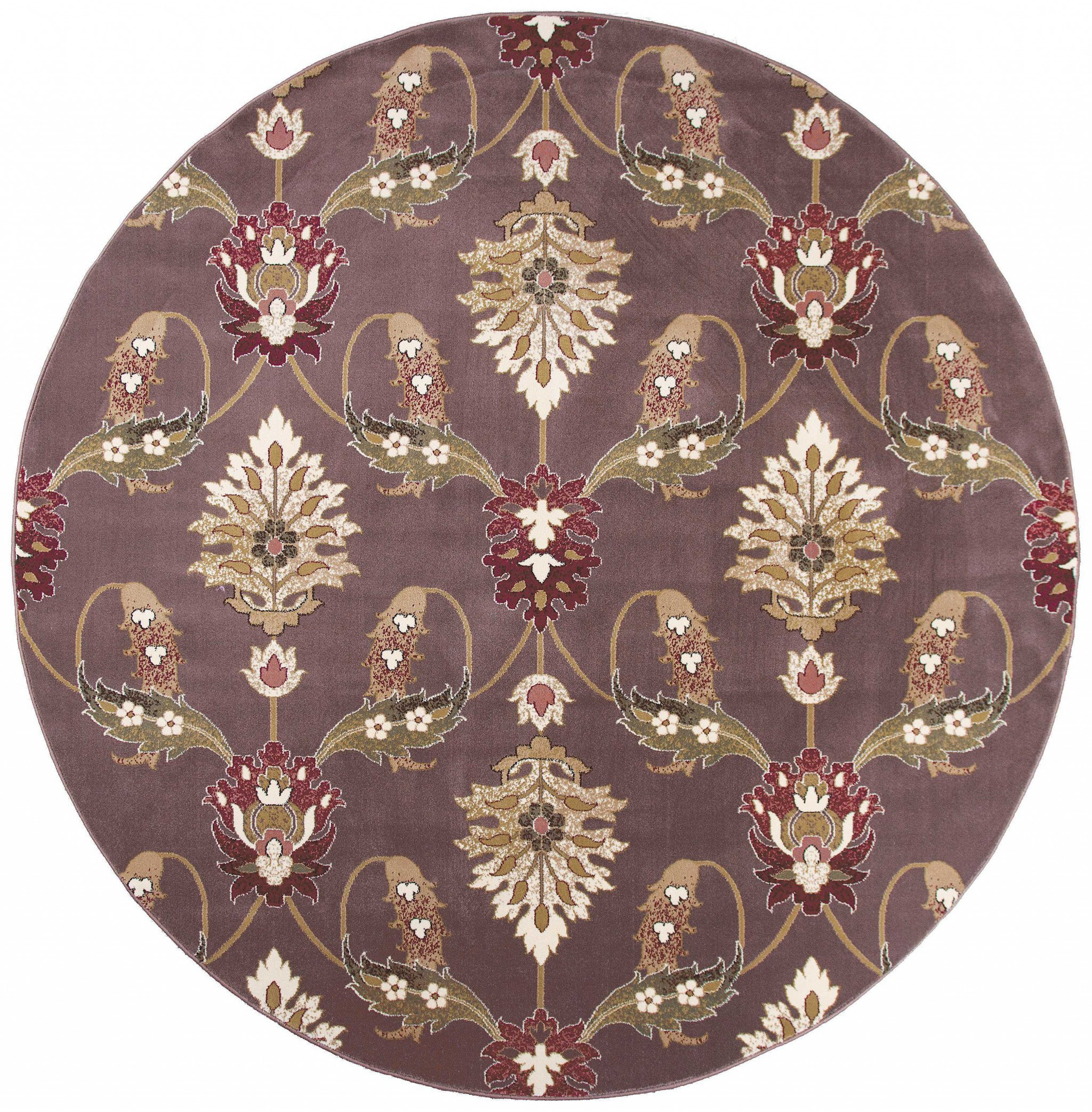 Charlton Home® Bansilal Floral Machine Woven Octagon 7'7" Polypropylene ...