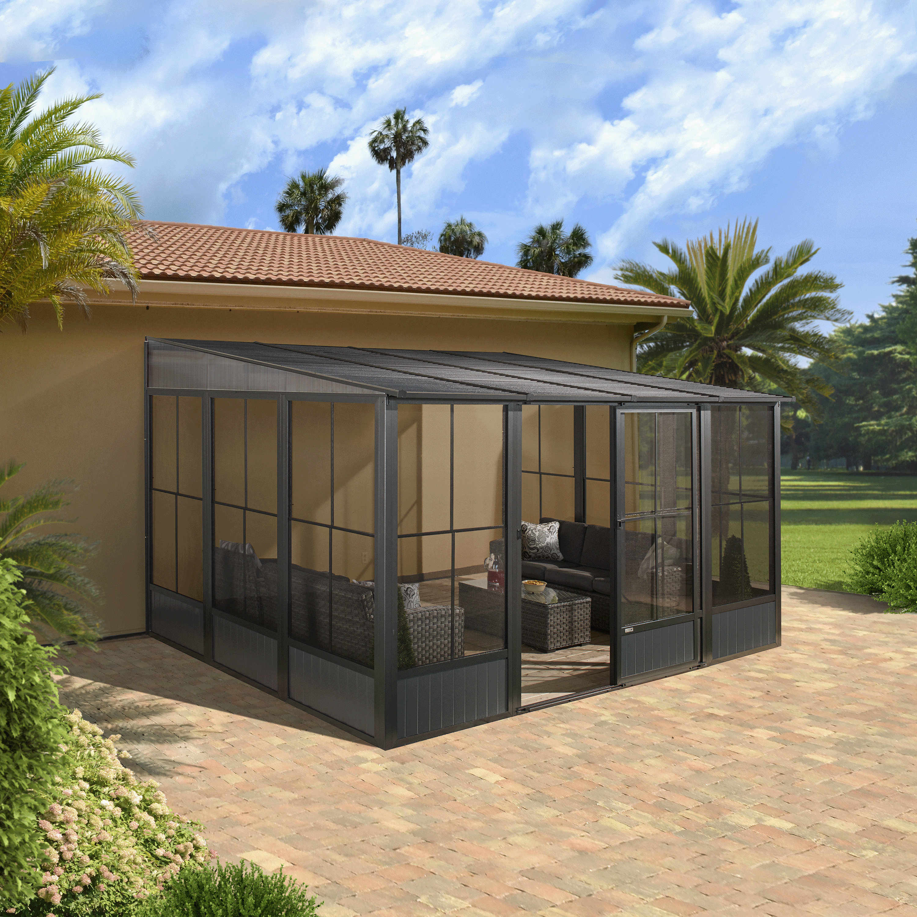 Sojag Charleston 10 ft. x 13 ft. Wall-Mounted Solarium & Reviews | Wayfair