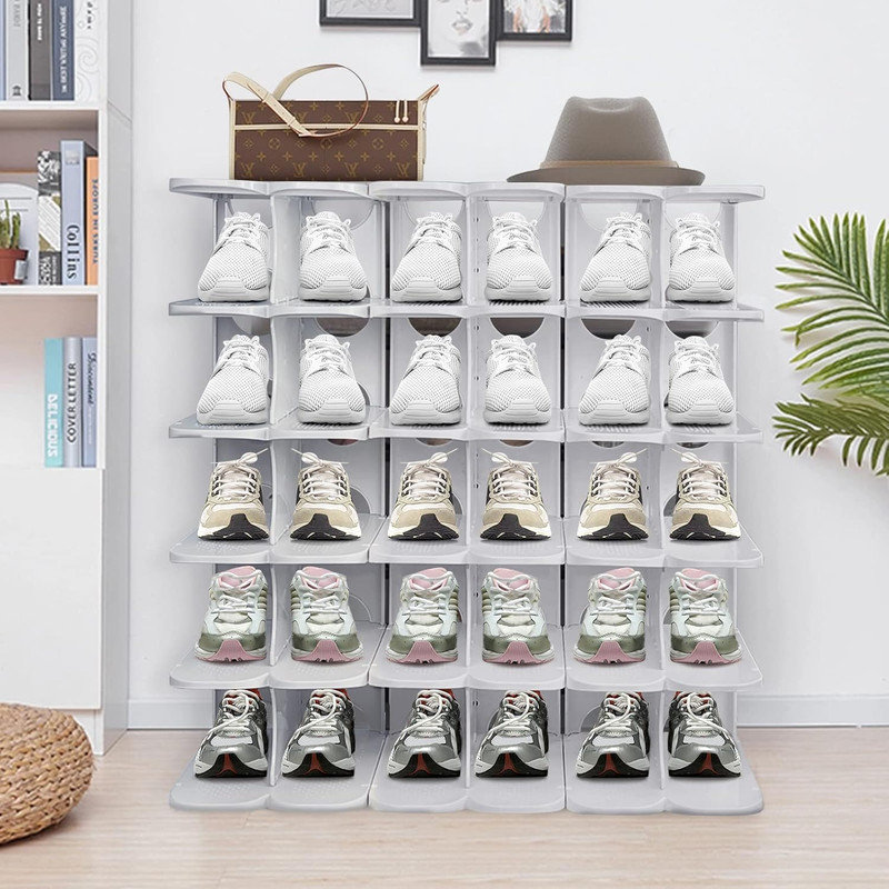 Fabhob 6-Tier Thickening Cubby Shoe Rack, Free Combination Shoe ...