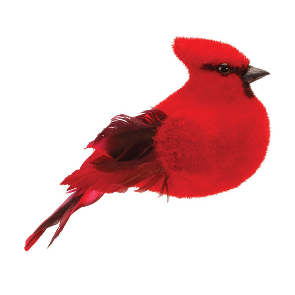 The Holiday Aisle® Feathered Cardinal Bird Shelf Sitter (Set of 6 ...