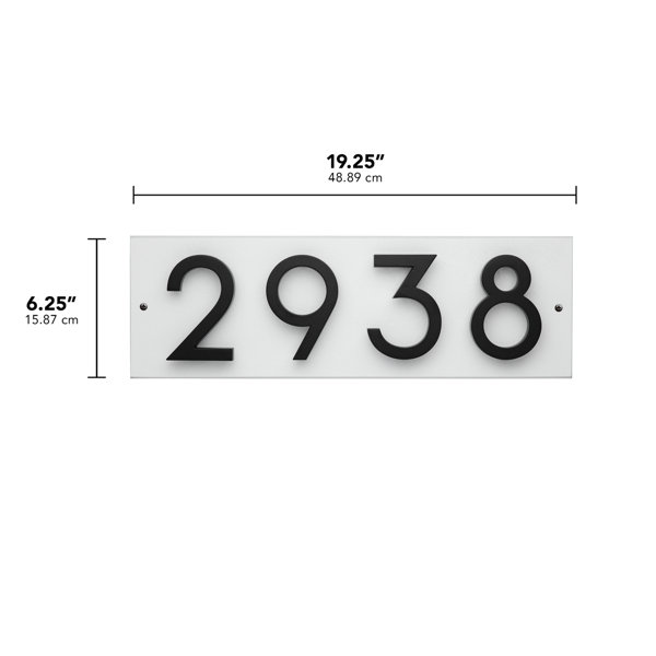 Whitehall Products Floating Stand-Off 4-Number Horizontal Sign, White ...