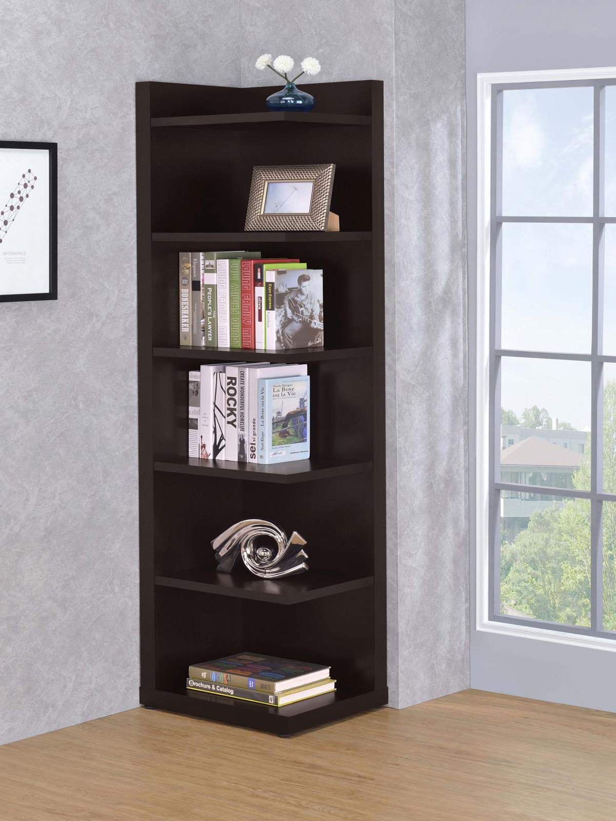 Ebern Designs Laim 71.5" H x 19.35" W Corner Bookcase | Wayfair