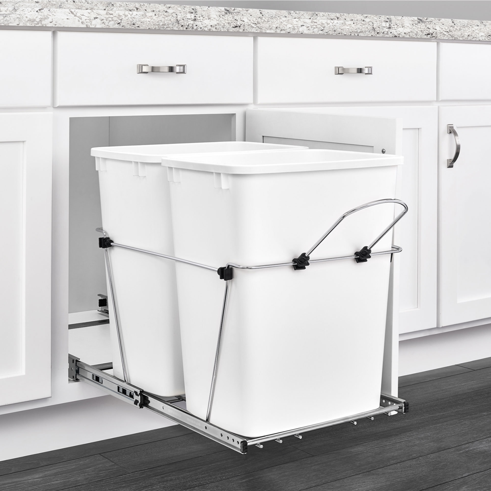 Rev-A-Shelf Double Sliding Pull-Out Waste Bin Containers & Reviews ...