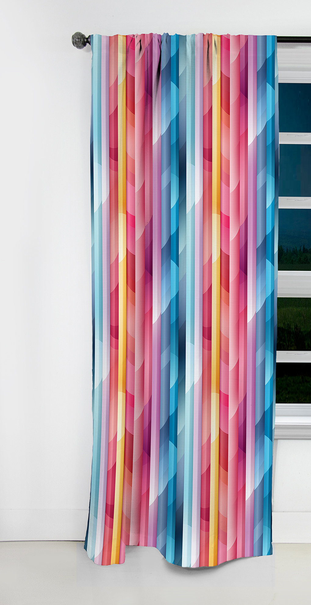 Design Art Rainbow Colours Candyland Stripes - Stripped Curtain ...