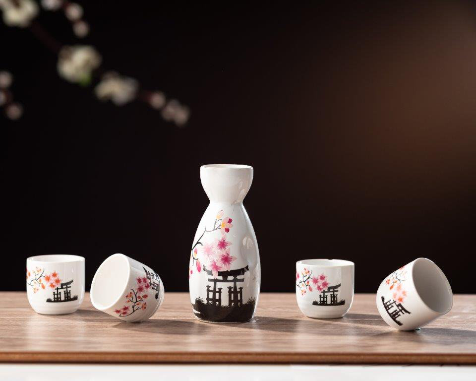 Wildon Home® 5-Piece Sake Set, Durable Ceramic Japanese Sake Set With 1 ...