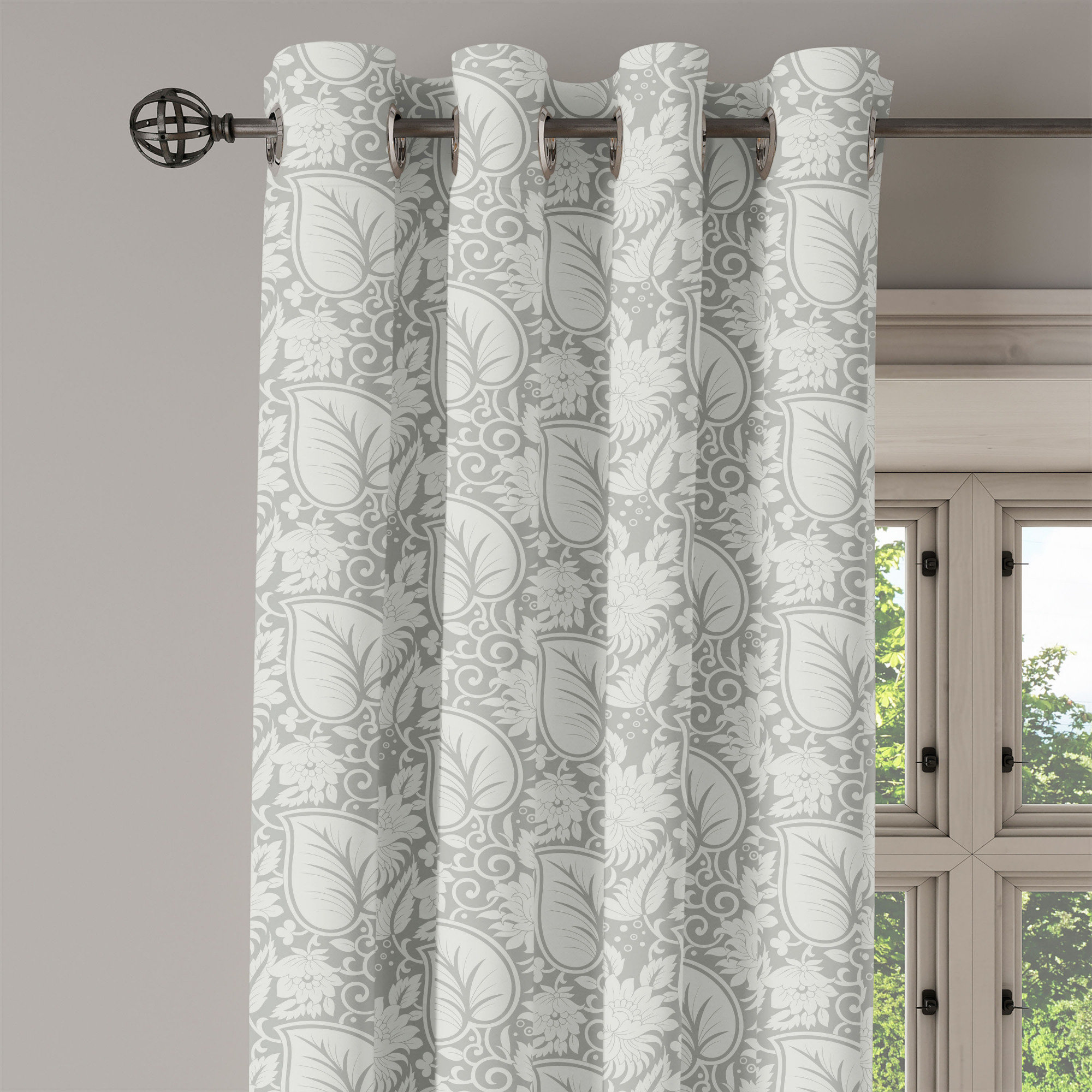 East Urban Home Sateen Abstract Blackout Gormmet Single Curtain Panel ...