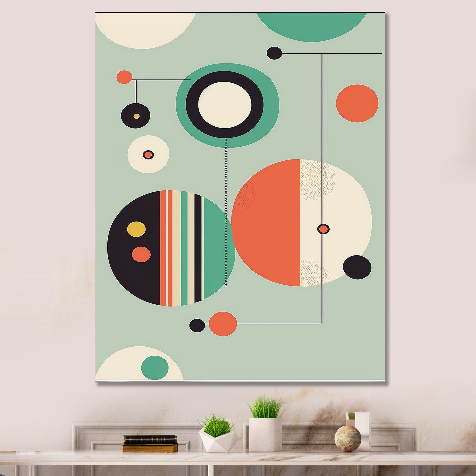 Design Art Mid-century Retro Dimensions II - Wrapped Canvas Print | Wayfair