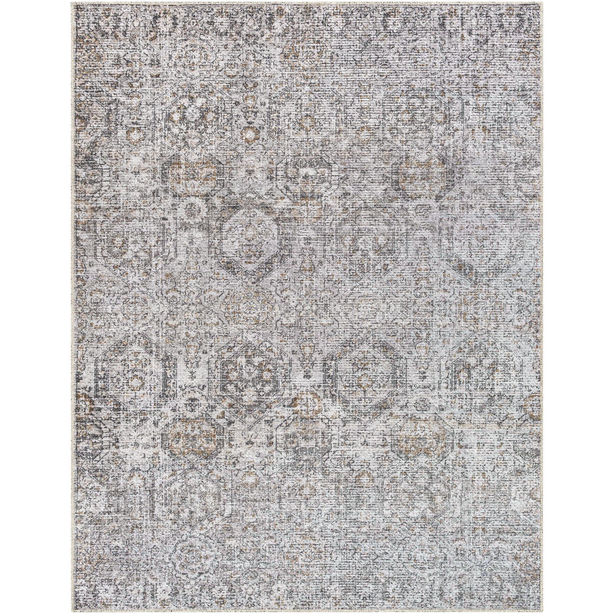 Langley Street® Kaidence Light Gray/Black Machine Washable Area Rug ...