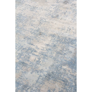 Exquisite Rugs Murano Hand Knotted Silver/Blue Area Rug | Perigold