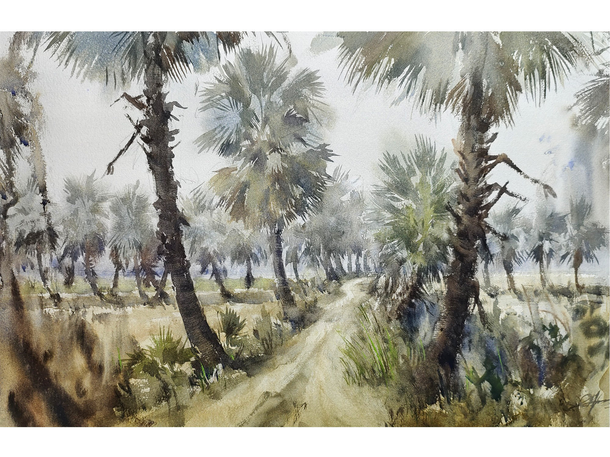 Exotic India Pathway By The Palm Trees | Aesthetic Art | Achintya Hazra ...