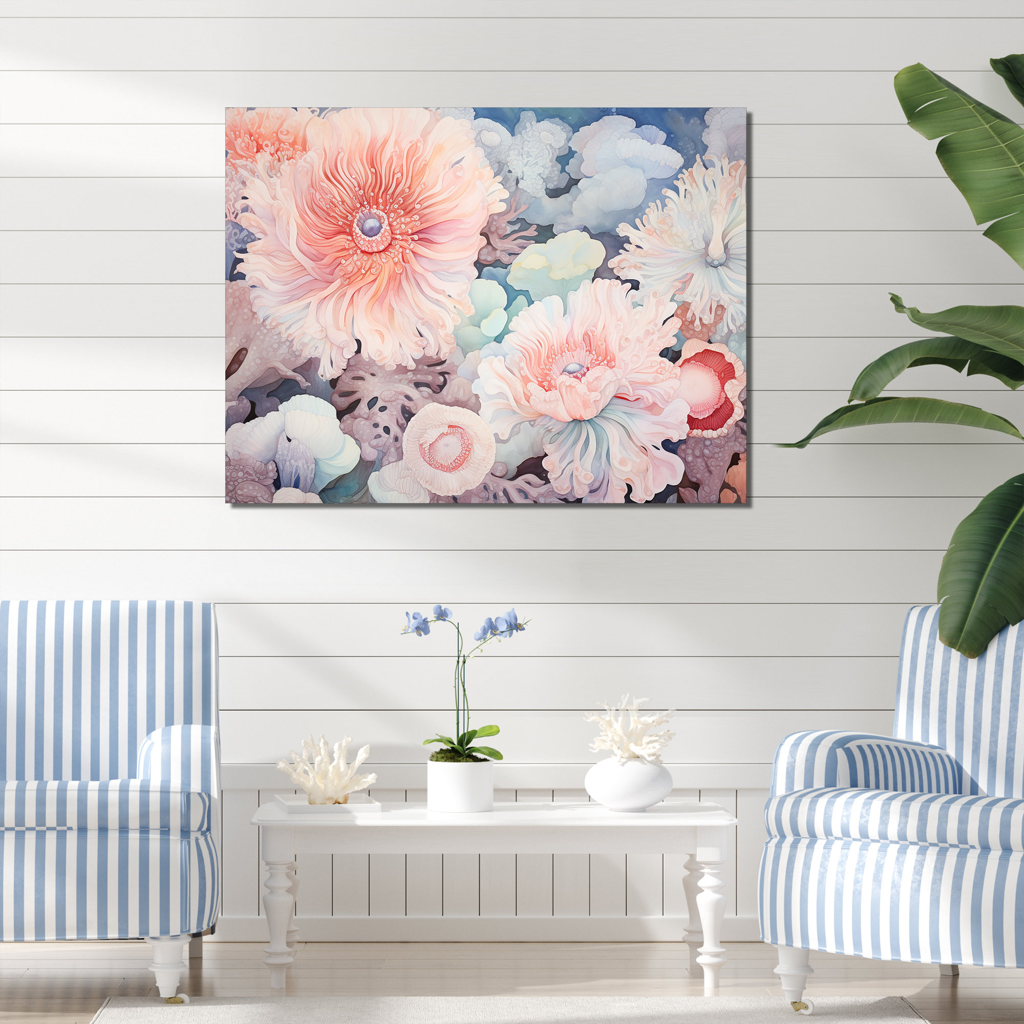 Design Art Giant Plumose Anemone II - Floral Canvas Prints - Wayfair Canada