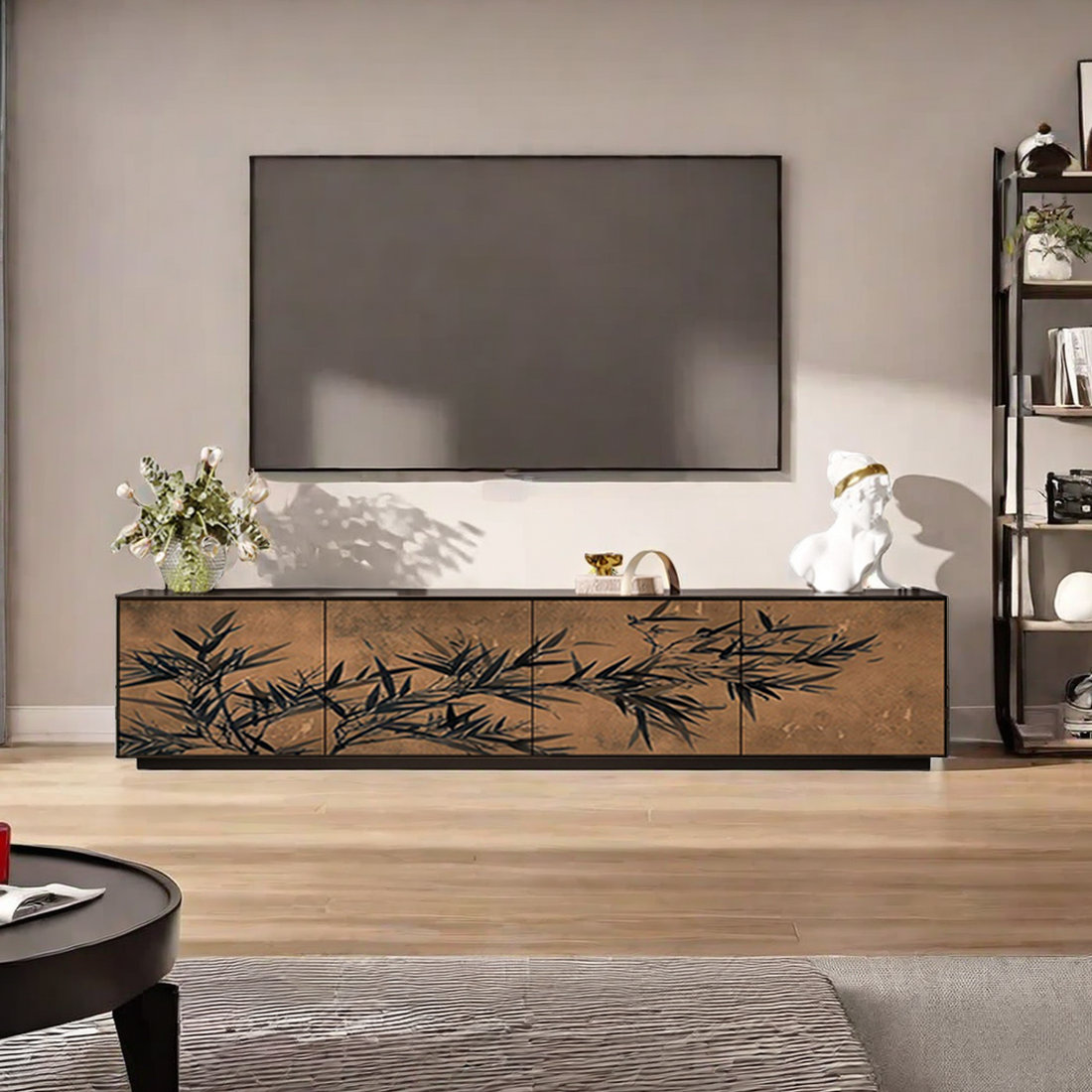 Aurora Craft Ash Wood TV Stand With Enclosed Bottom Design 70.86'' W ...