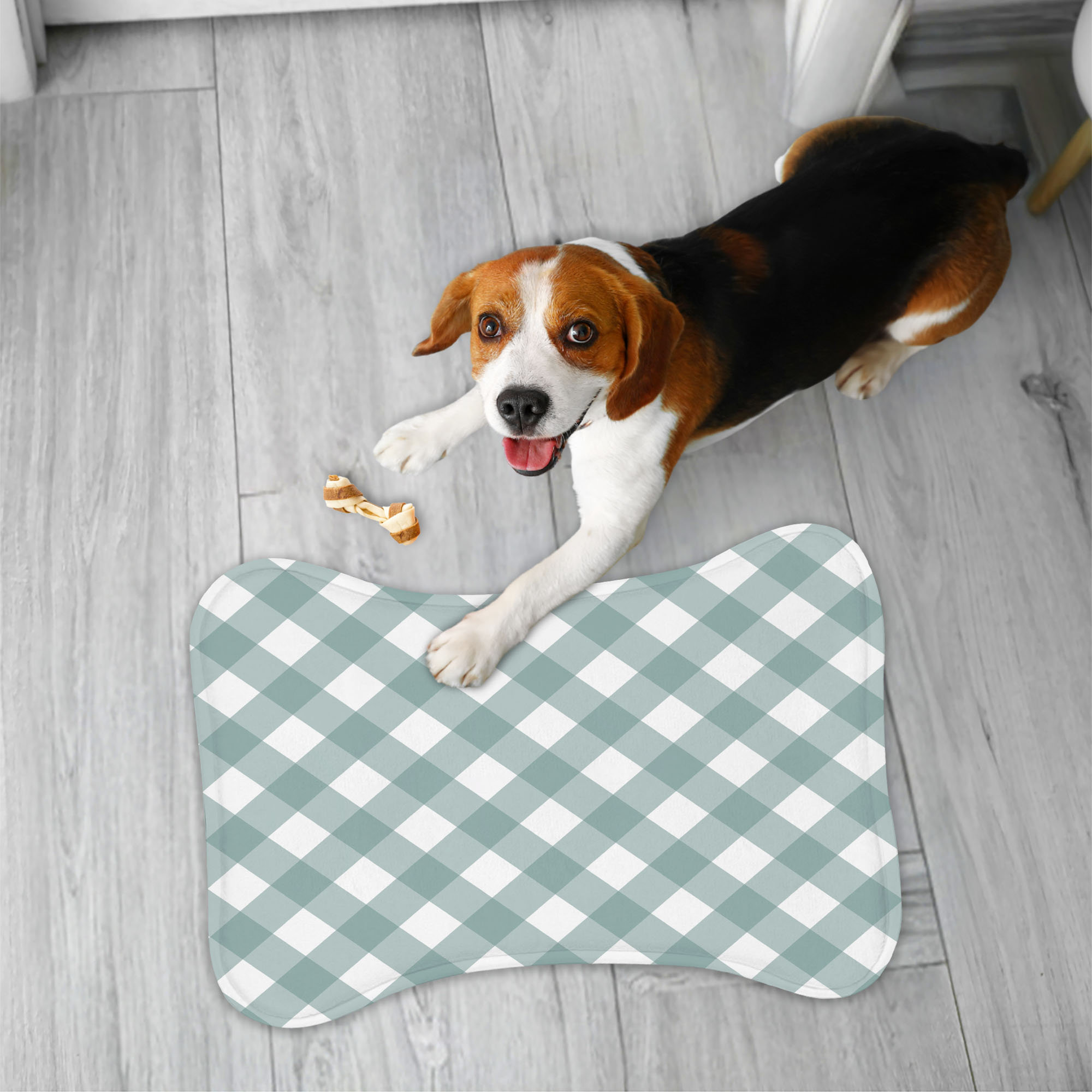 MentionedYou Sage Bands Art - 1 Piece Bone Shape Feeding Mat | Wayfair
